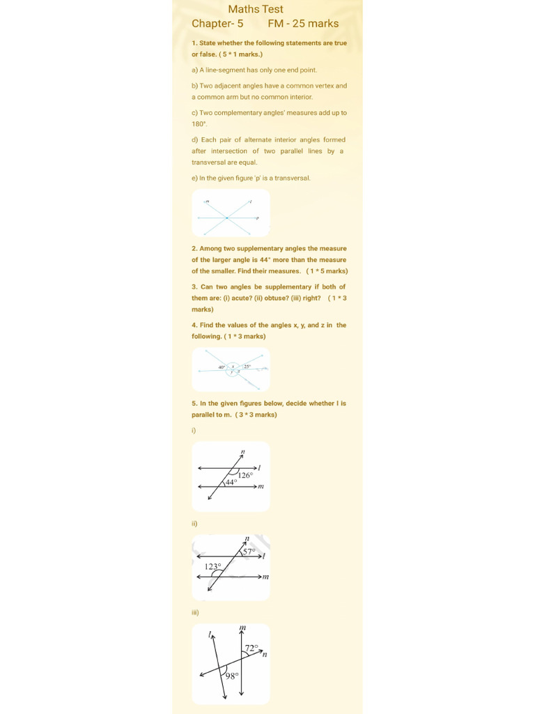 Maths Test - 5 | PDF