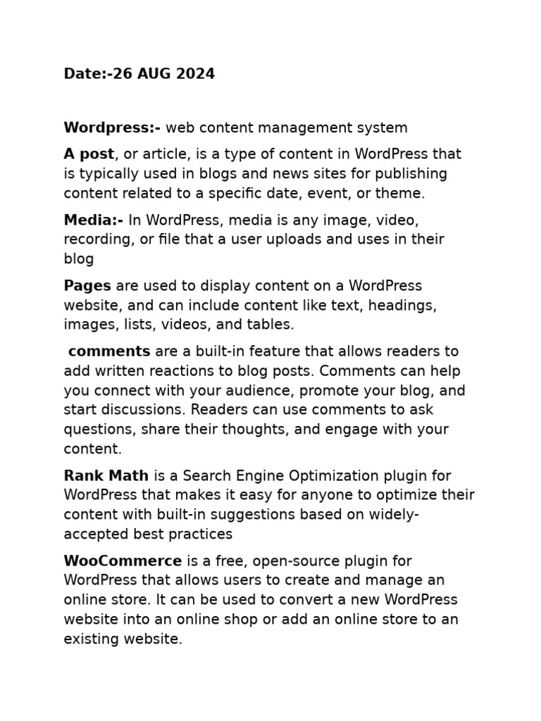 Wordpress Document | PDF