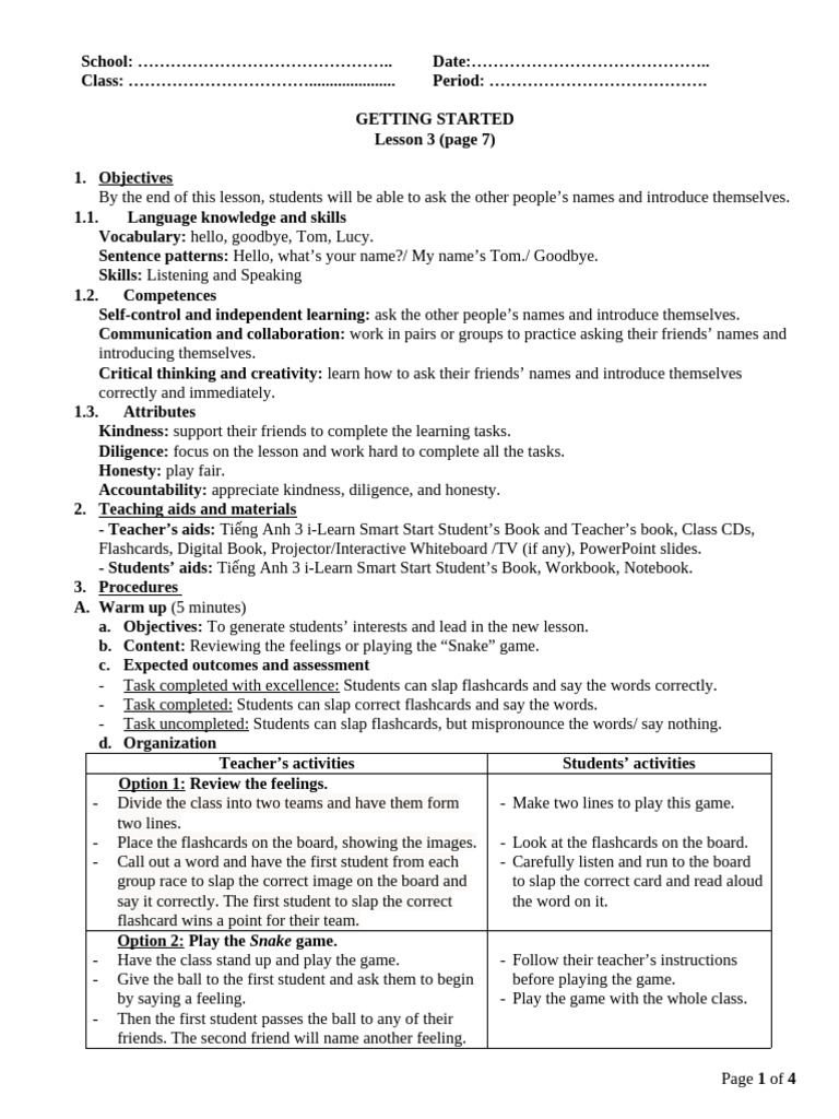 Getting Started - Lesson 3 - Page 7 | PDF