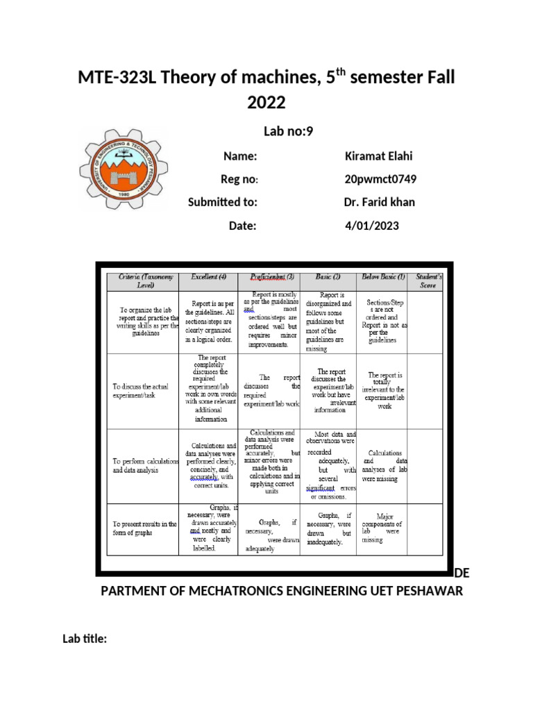 Lab Report No 9 | PDF