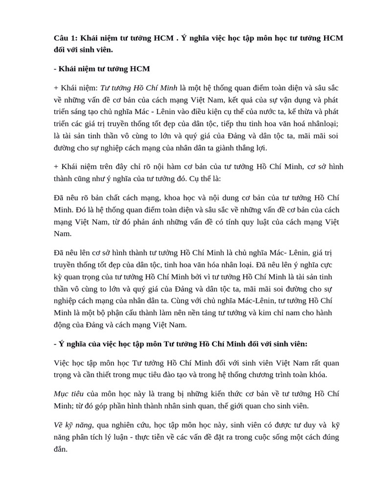 TT HCM - Docx - S 1 | PDF