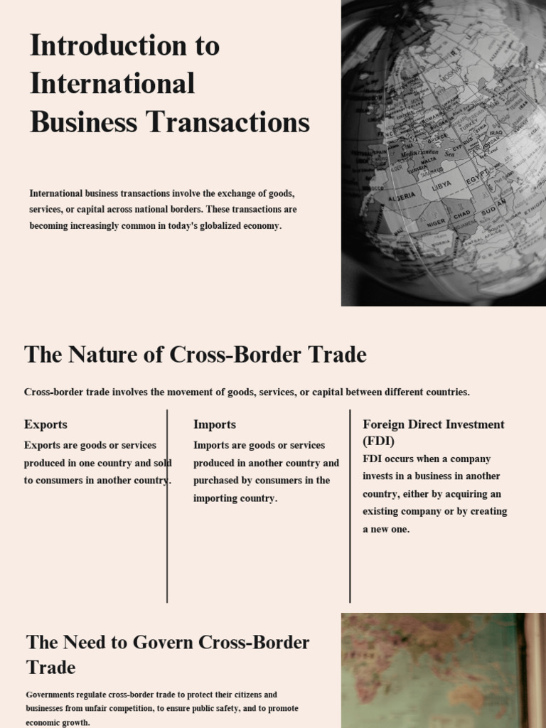 Introduction To International Business Transactions - PPTX 2 | PDF