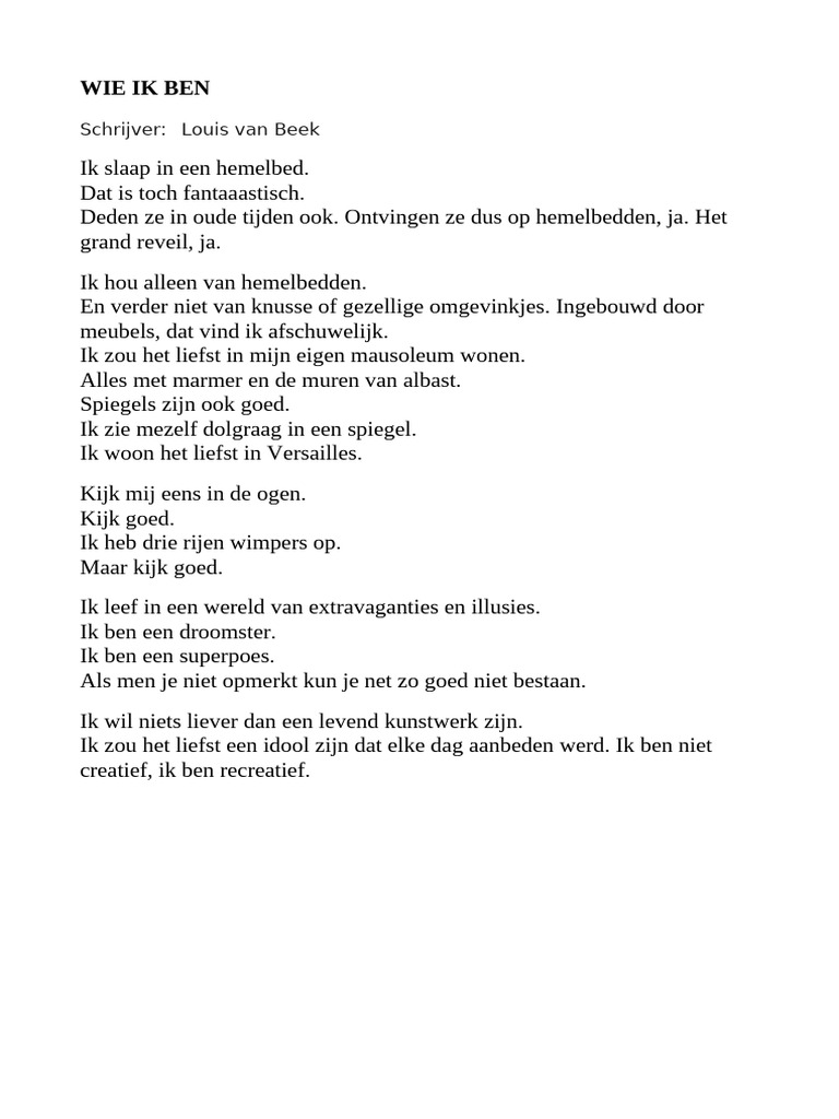 Monoloog - Wie Ik Ben | PDF