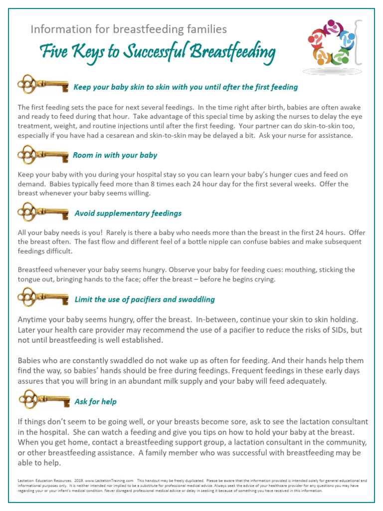 5 Keys To Successful Breastfeeding 2019 | PDF