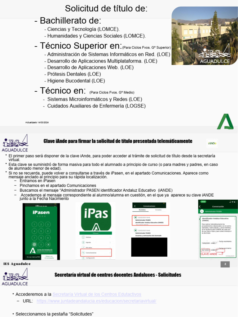 Solicitud de Titulos Bachillerato y FP | PDF