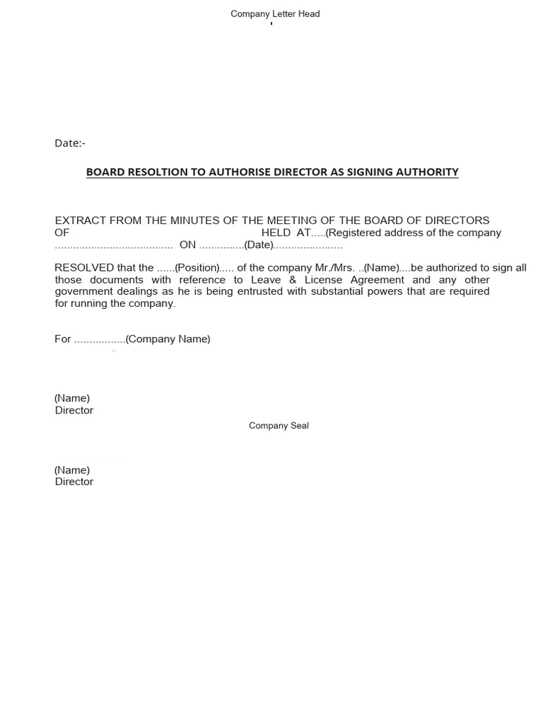 Authorized-Signatory Company | PDF