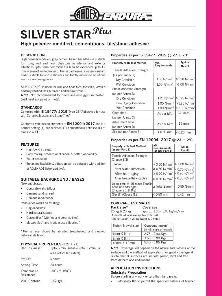 Silver Star Plus Tds | PDF