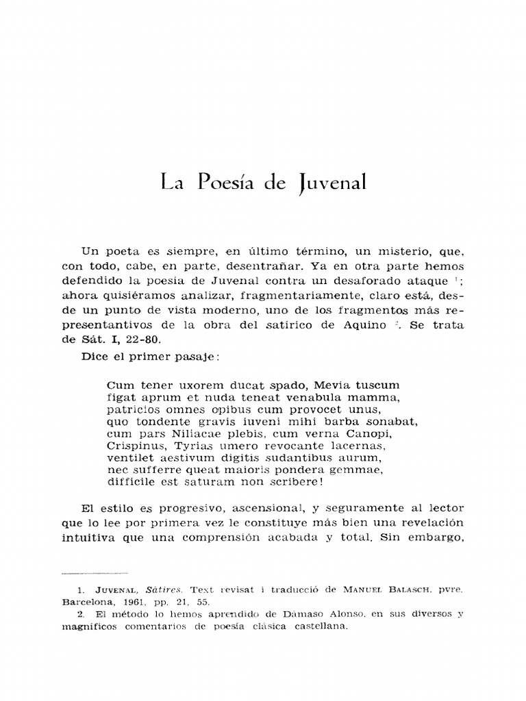 Análisis de la poesía de Juvenal | PDF