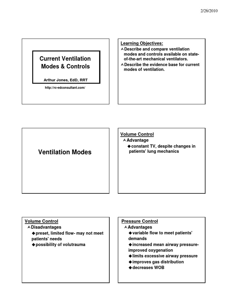 Modes of Ventilator | PDF | Pulmonology | Respiration