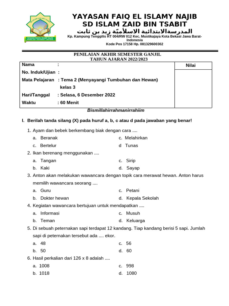 Soal Tema 2 | PDF