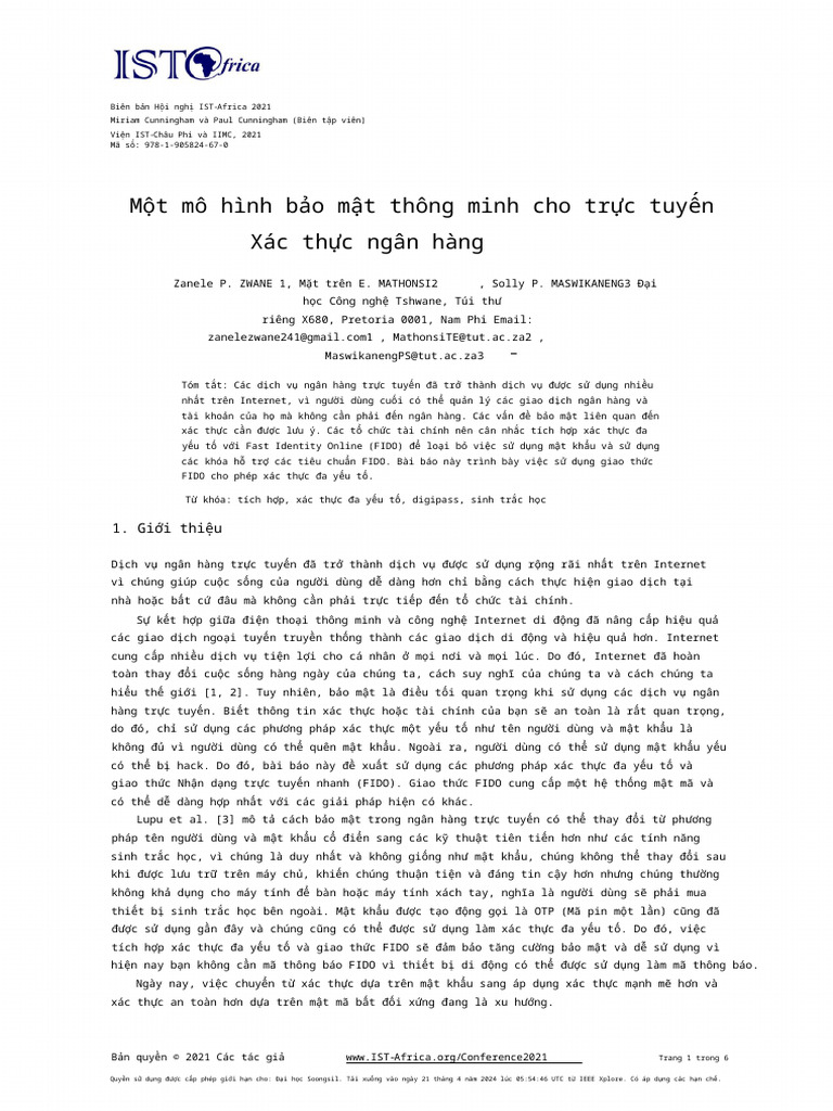 An Intelligent Security Model For Online Banking Authentication | PDF