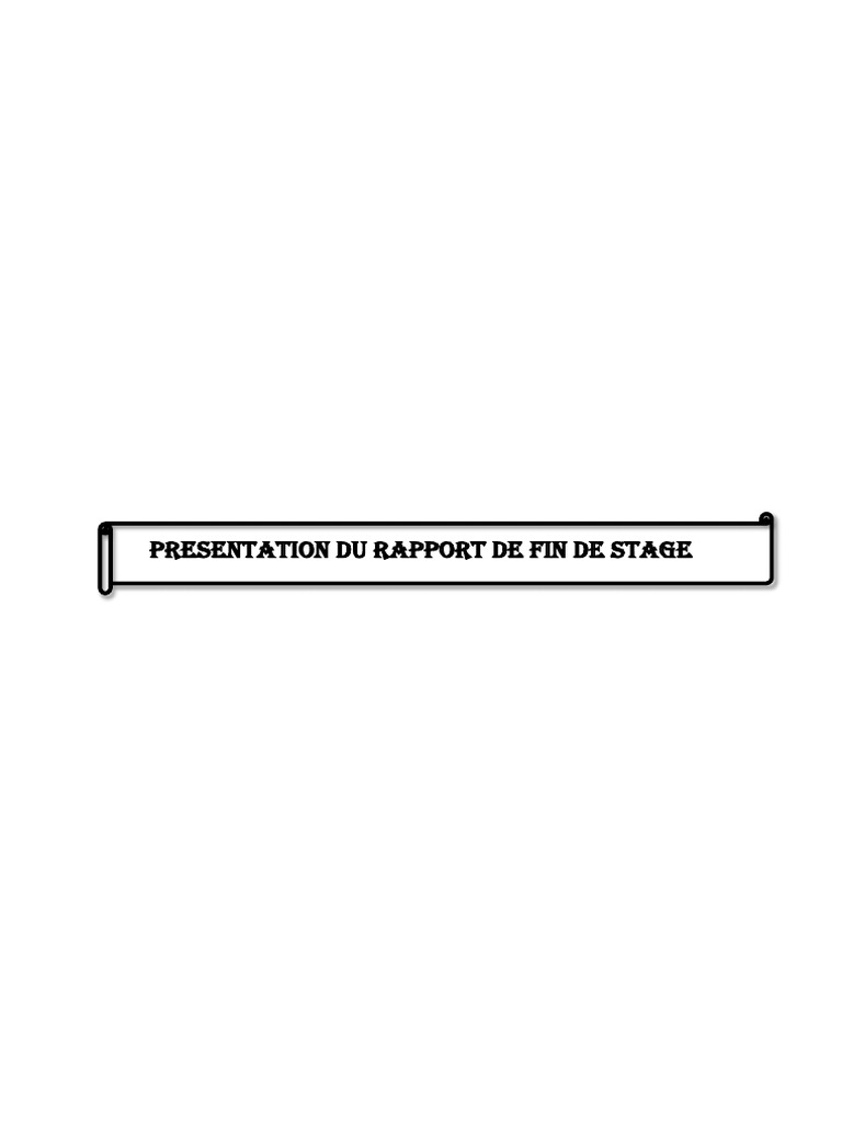 Presentation Du Rapport de Fin de Stage | PDF