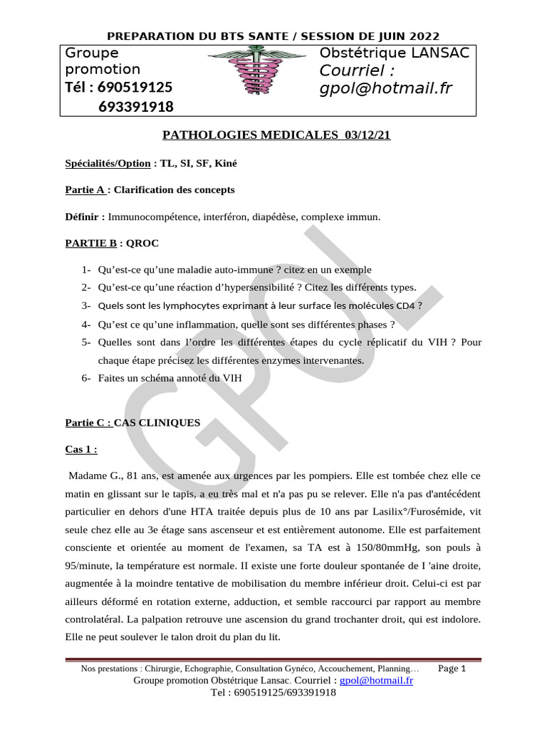 Pathologie Médicale 2 | PDF