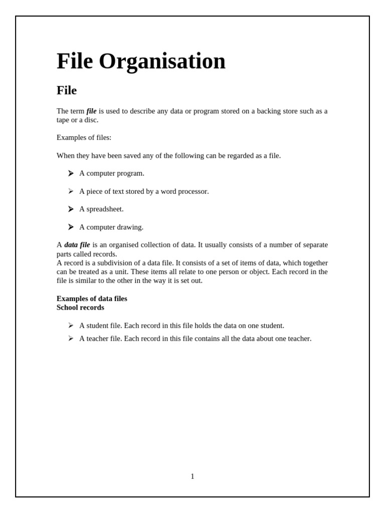 File Organisation 2020 | PDF