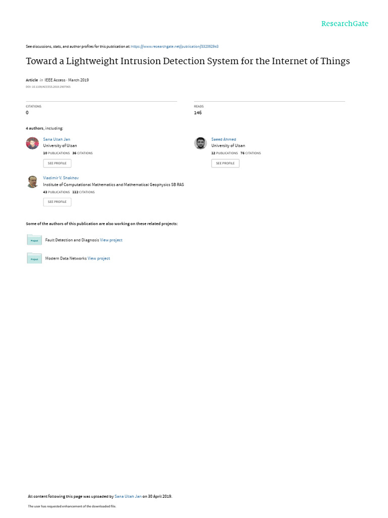Toward a Lightweight Intrusion Detection System for the Internet of ...