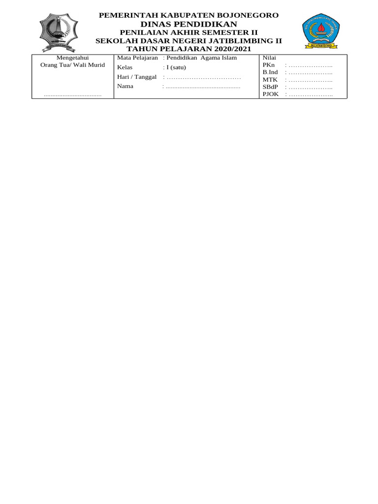 Kop Uts Semester Ii | PDF