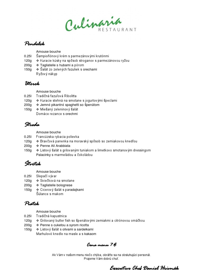 Denne Menu 2 | PDF