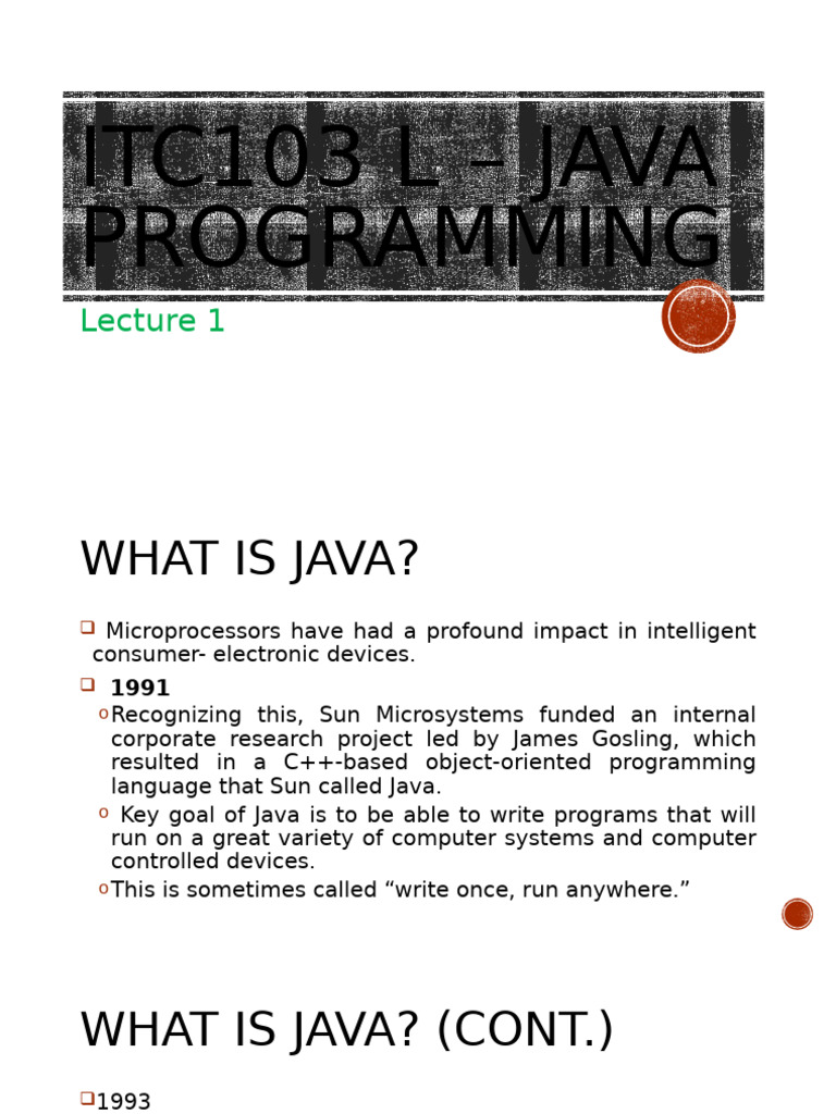 Java 2021 Lecture 1 | PDF