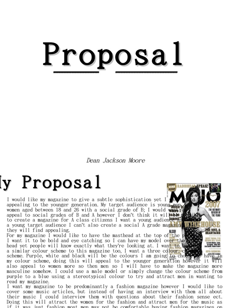 Magazine Proposal | PDF | Magazines | Publishing