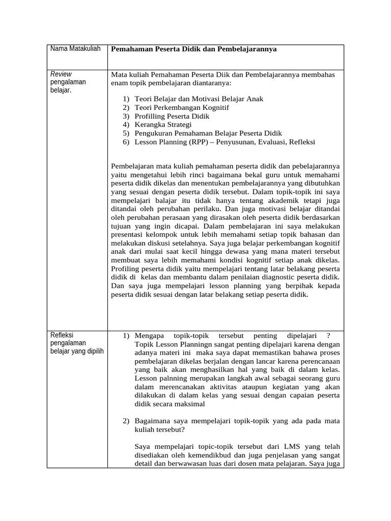 Jurnal Refleksi PPDP | PDF