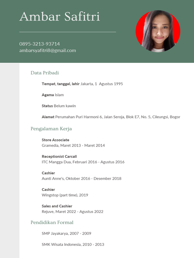 Ambar Safitri's Work Experience | PDF