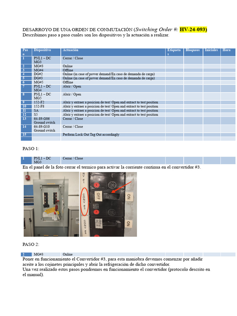 Switching Order HV 24 093 | PDF