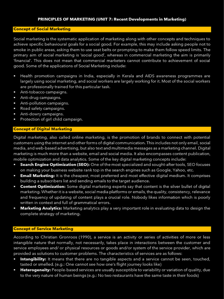 PRINCIPLESOFMARKETING - Unit 7 | PDF