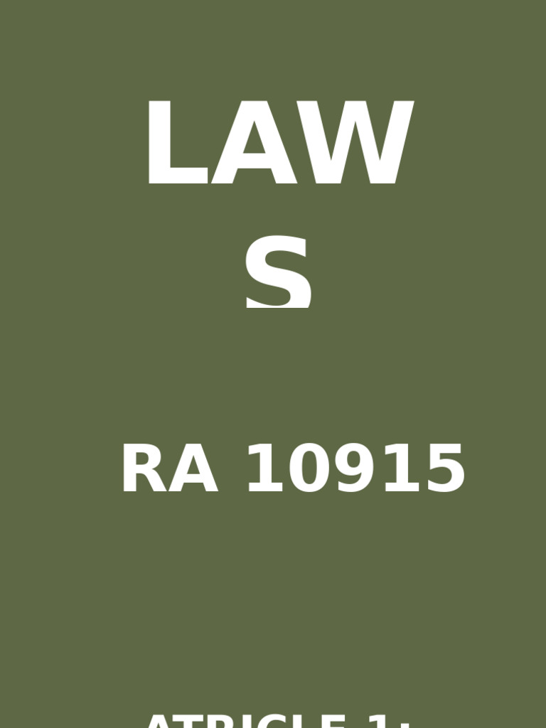Ra 10915 | PDF