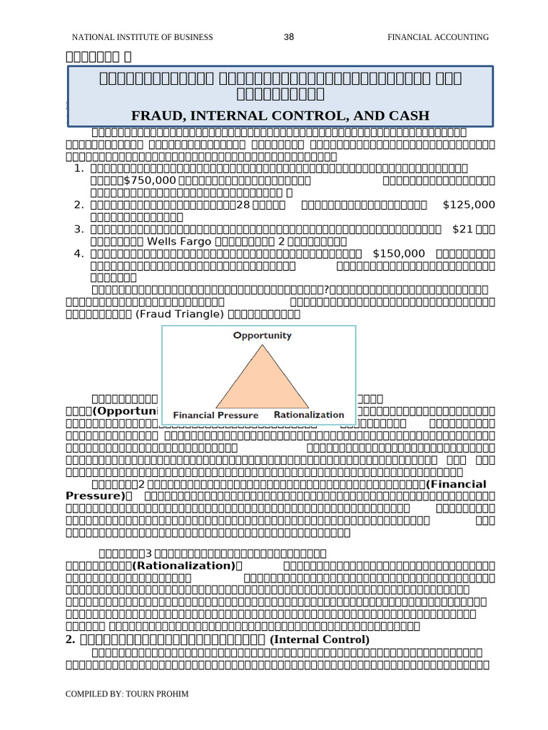 Chapter 8 Fraud, Internal control and Cash | PDF
