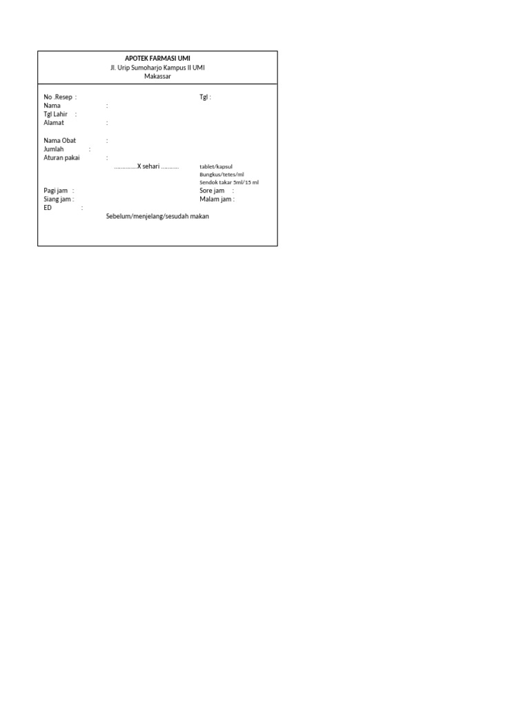 Format Etiket Putih | PDF