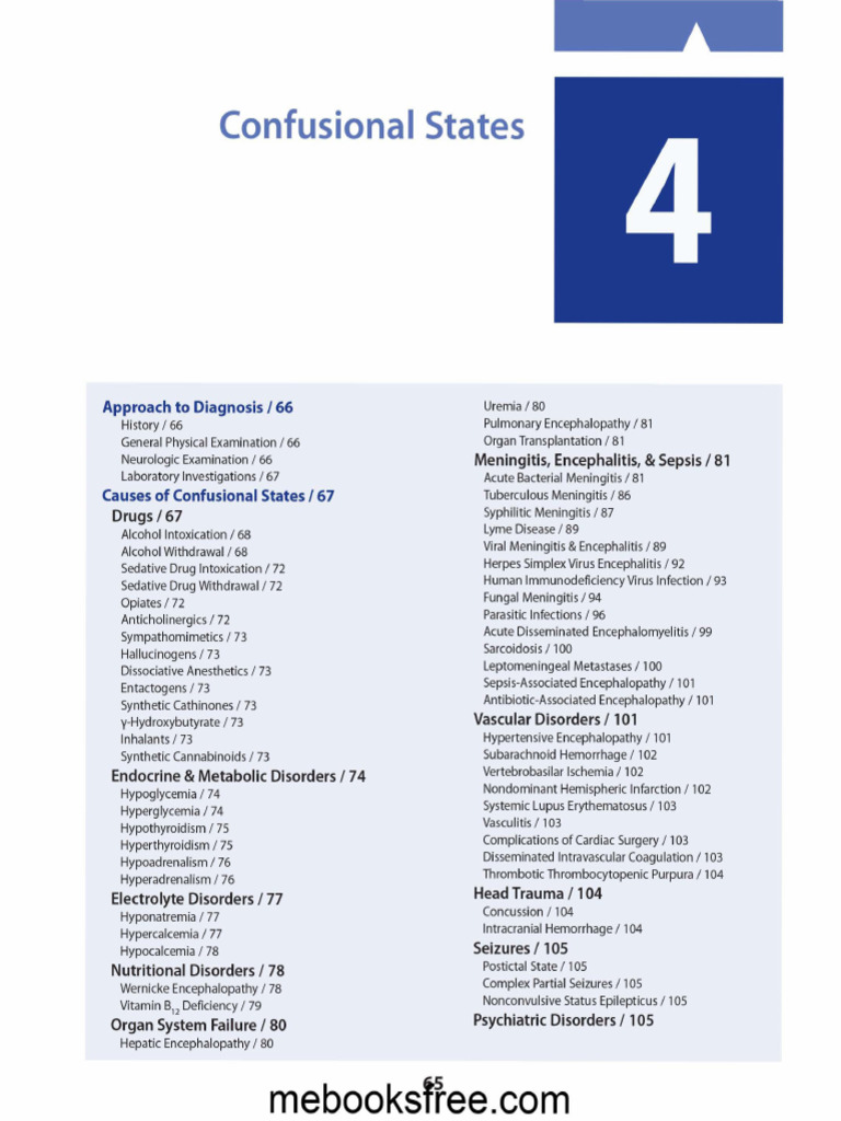 Clinical Neurology (LANGE) - Confusion | PDF