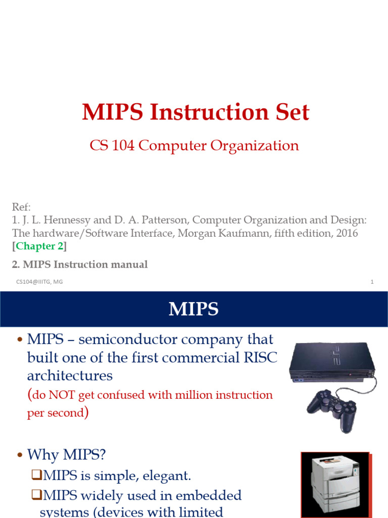 1. MIPS-1-Intro | PDF