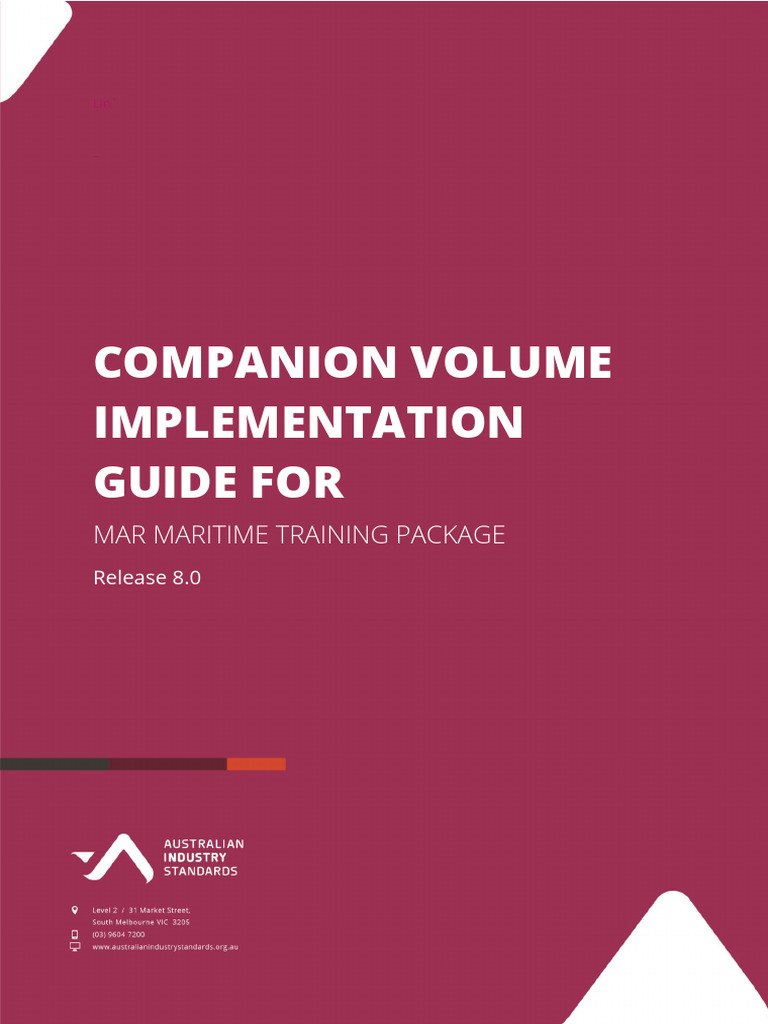 Maritime Training Package Release 8 CViG | PDF