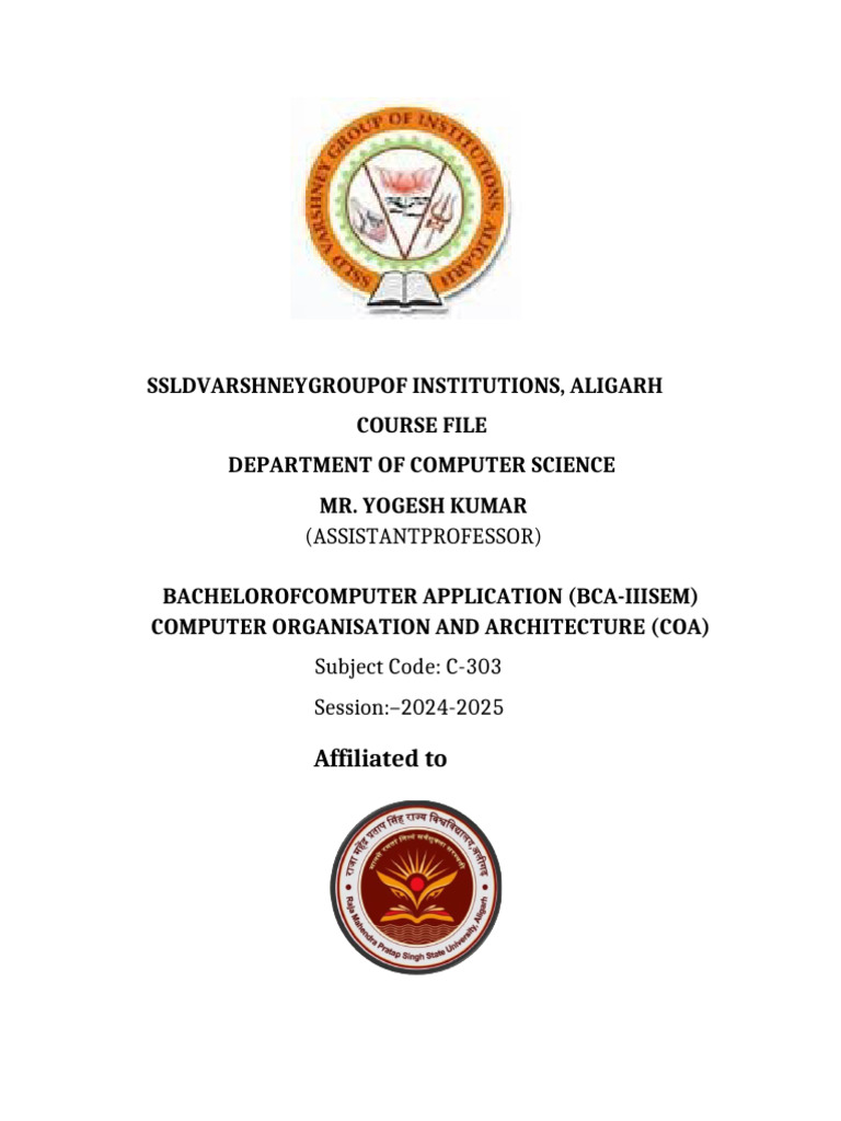 Course File - Yogesh-COA-final | PDF | Central Processing Unit | Input/Output