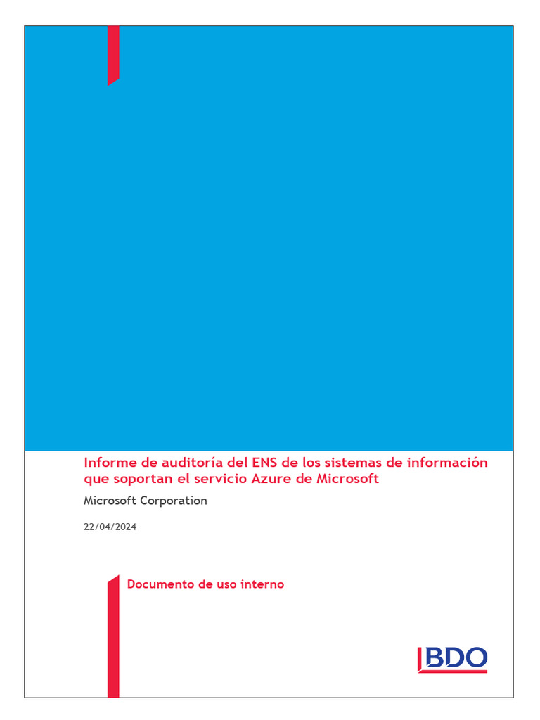Azure - National Security Framework (ENS) Audit Assessment Report in ...