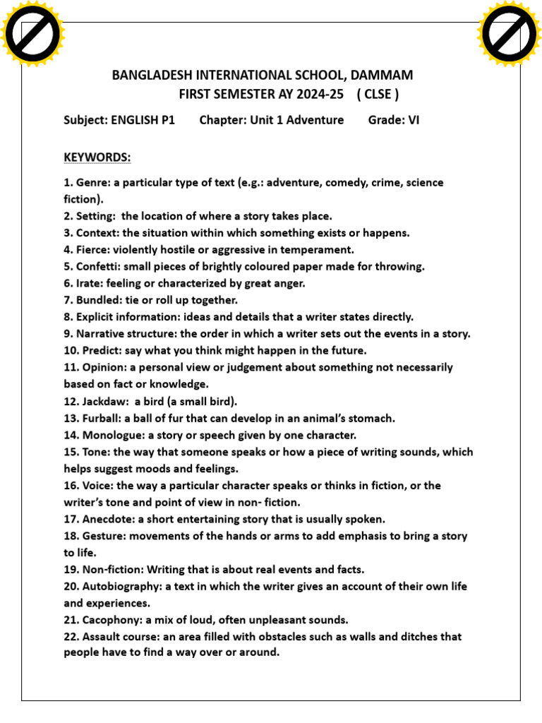 English p1 Keywords and Question Answer | PDF | Poetry | Linguistics