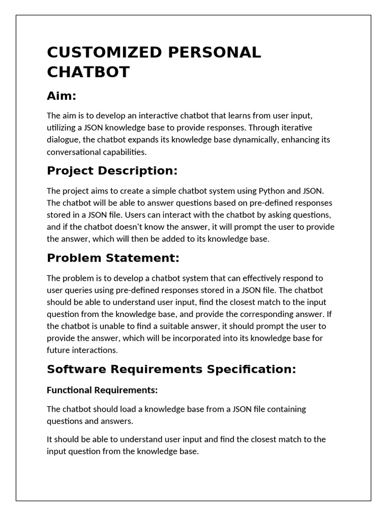 Customized Personal Chatbot | PDF