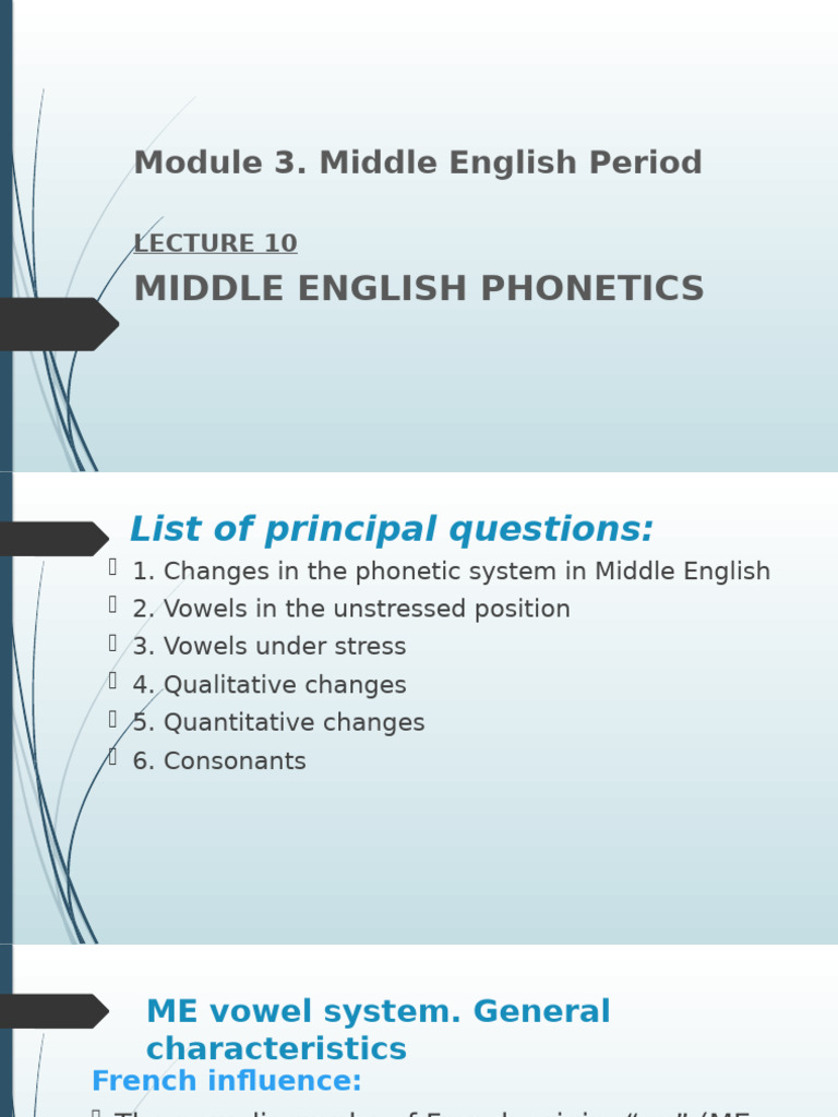 ME Phonetics | PDF