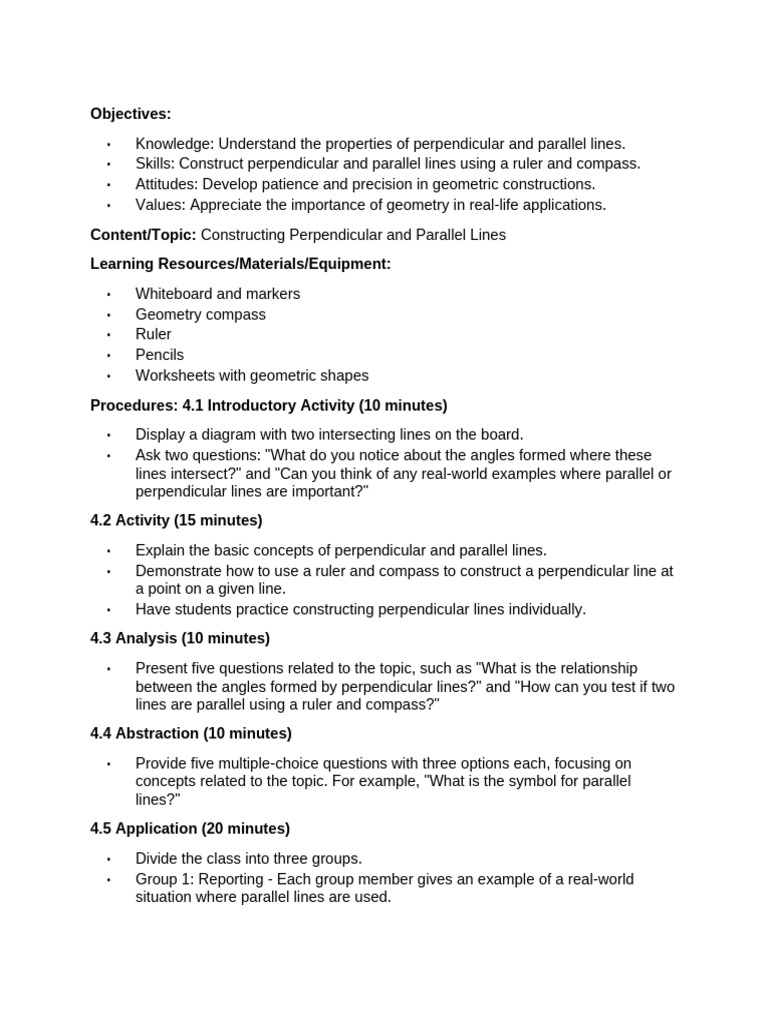 Constructing Perpendicular and Parallel Lines | PDF | Perpendicular | Geometry