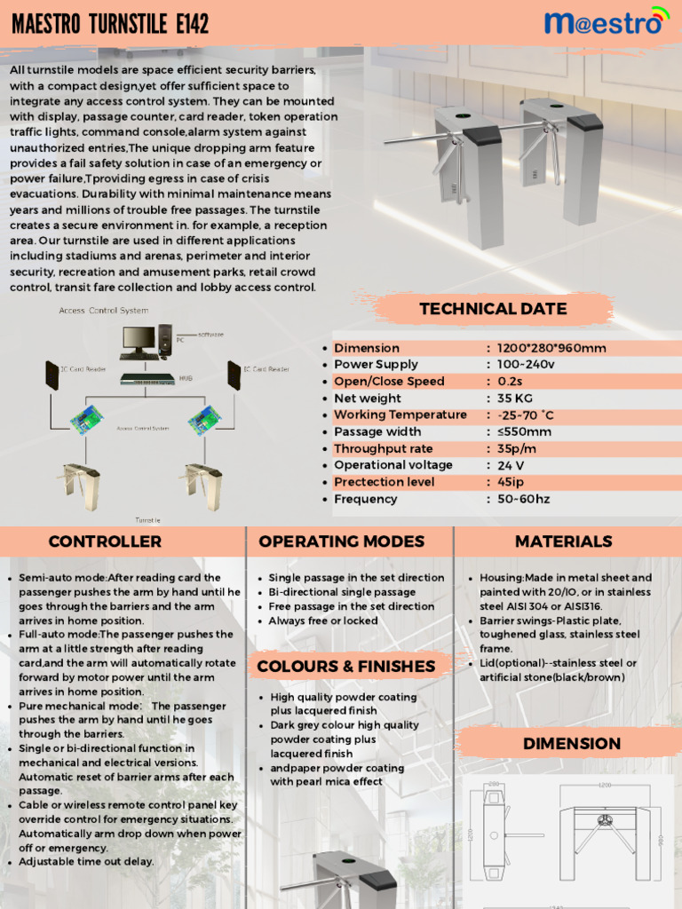 Maestro Turnstile E142 | PDF