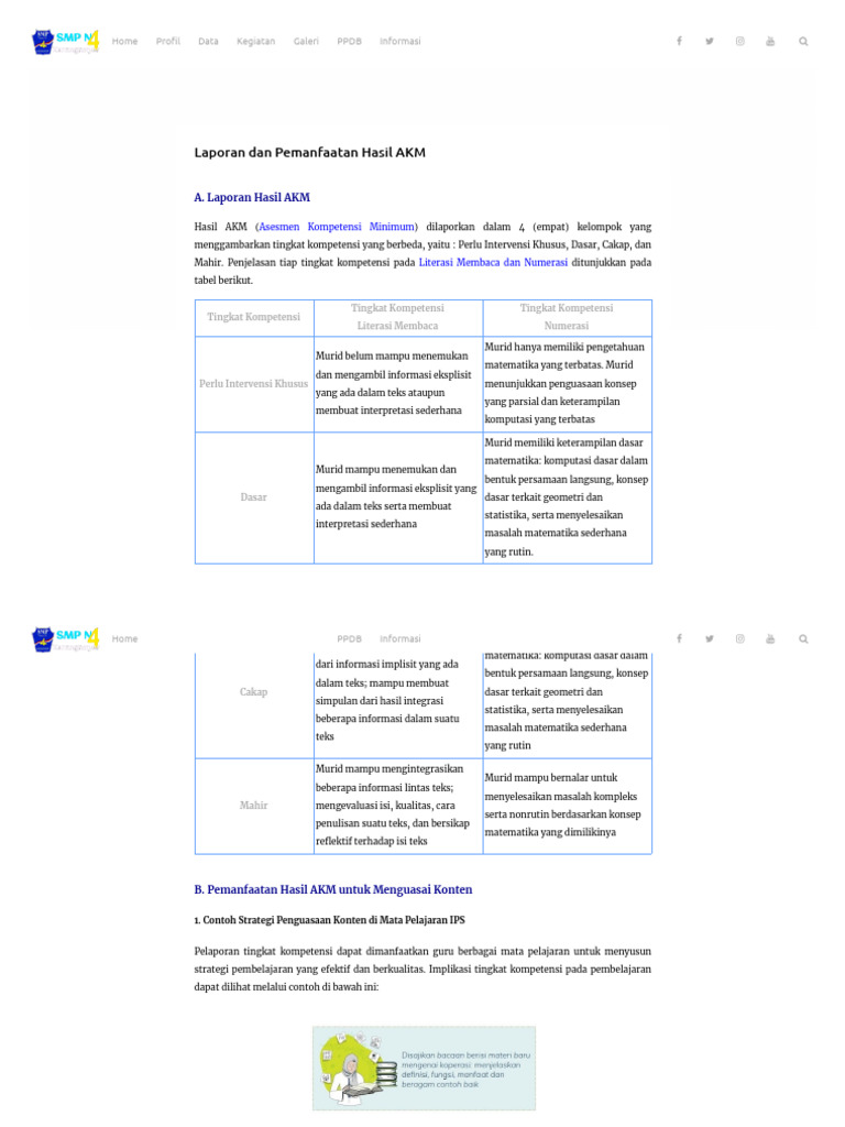 Laporan Dan Pemanfaatan Hasil AKM | PDF