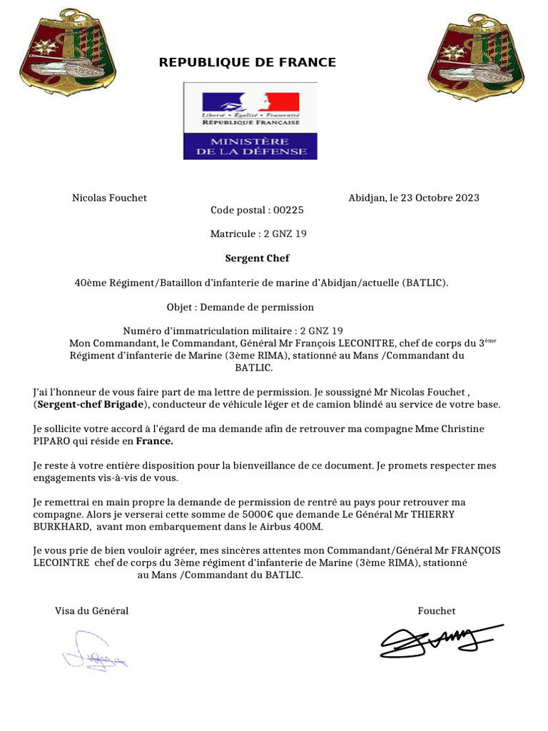 Copie de Copie de Demande de Permission 02 | PDF