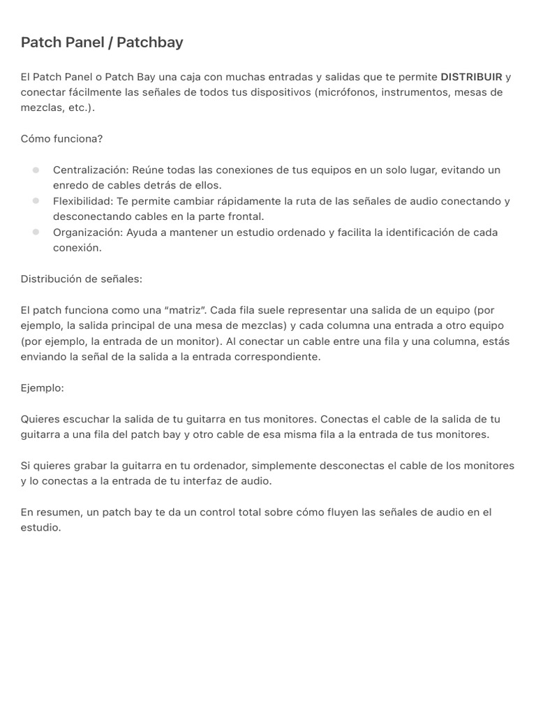 Patchbay | PDF