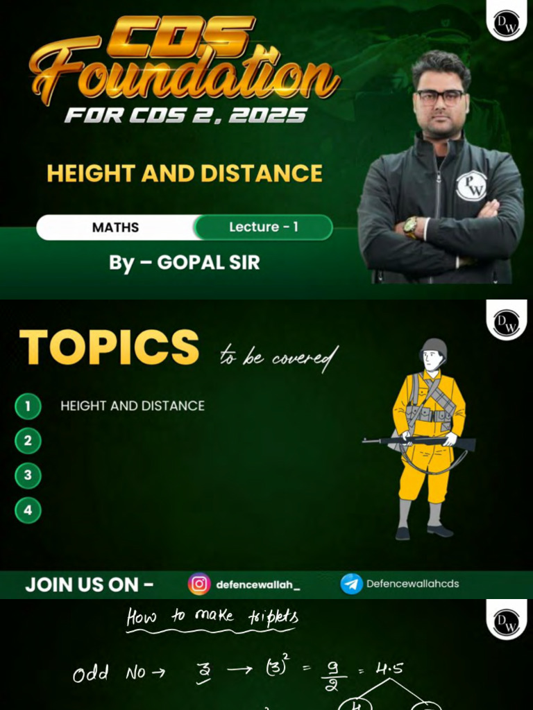 Height and Distance 01 - Class Notes | PDF