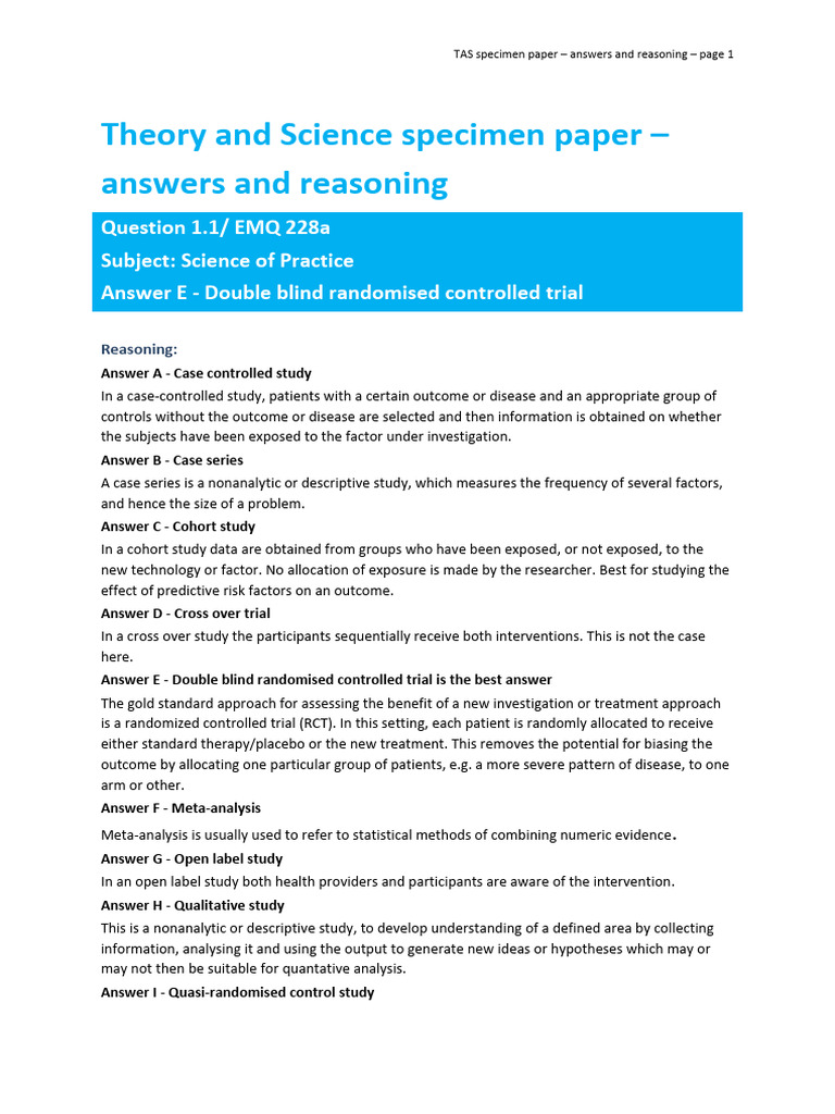 TAS Sample Paper Feb 2021 Anser | PDF