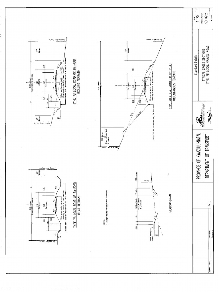 Sd0212 - Typical Cross Section Type 7B - Local Gravel Road | PDF