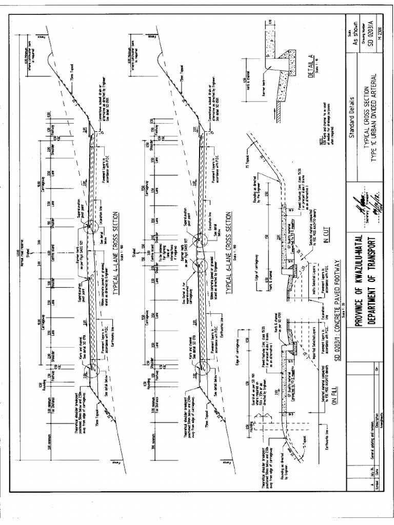 sd0203 - A - Typical Cross Section Type 1C - Urban Divided Arterial | PDF