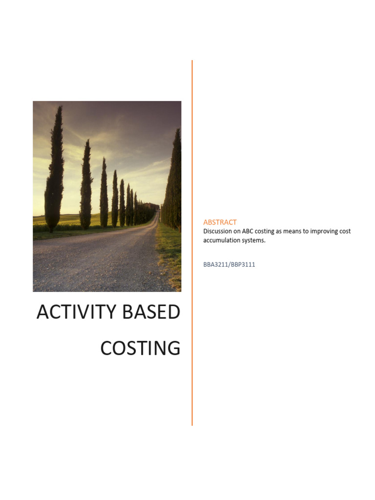 Activity Based Costing | PDF