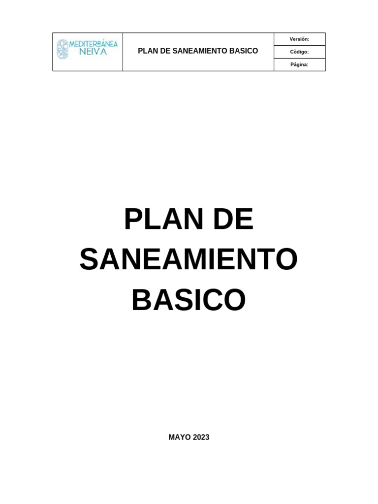 Plan de Saneamiento Basico | PDF | Reciclaje | Residuos
