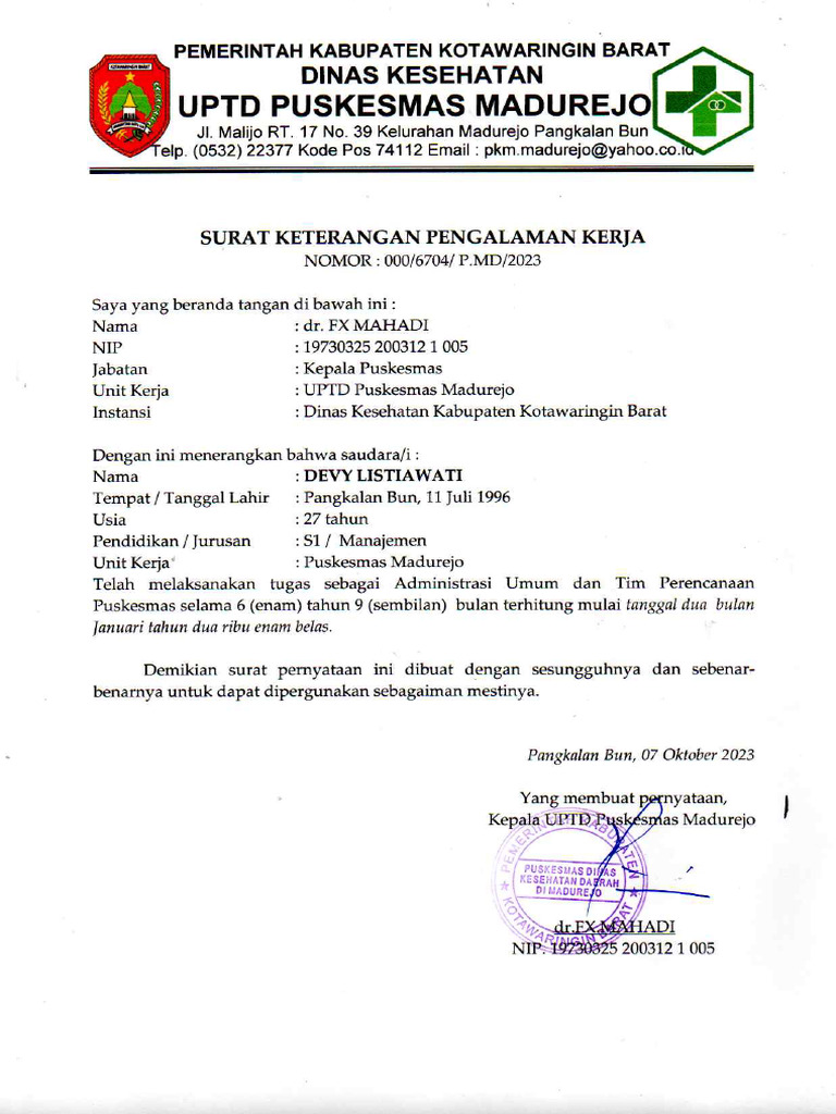 Pengalaman Kerja | PDF